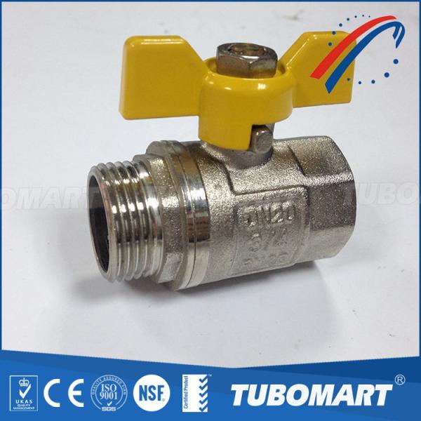 Quality 16mm Pap Pipe Brass Gas Valve Hpb58-3A Butterfly Ball Valve CE Approved for sale