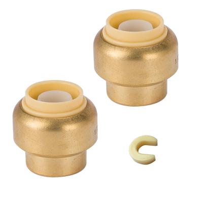 China Plumbing 1/2" Push Fit Couplings Brass Raccords Water Easy Install Brass Shark Bite Fittings for PEX Pipe for sale
