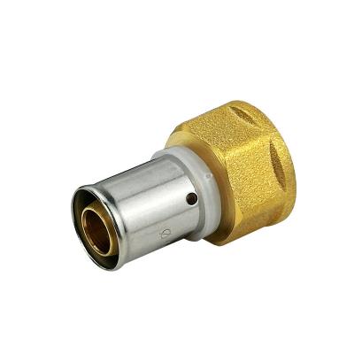 China PEX-AL-PEX Multilayer Pipe Press Fittings Easy Convenient Installation Crimp Fitting Connector Brass For Piping for sale