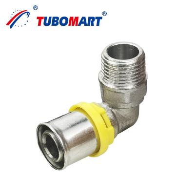 China Tubomart Alumínio composto Pex Al Pex Tubo de latão de cobre Press Gas Fittings para sistema de GAS for sale