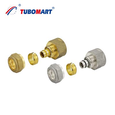 Китай Латунные резьбовые фитинги Tubomart OEM для многослойных труб PEX AL PEX, компрессионные фитинги для воды и газа для сантехники продается