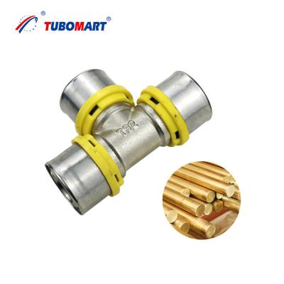 China Tubomart OEM Brass Press Fittings STRAIGHT FEMALE UNION for Plastic Gas & Water PAP Composite Pipes -ISO9001/ISO17484 for sale