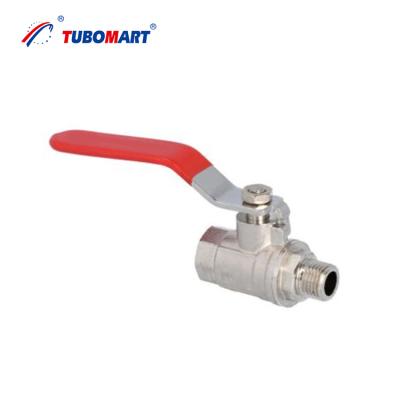 China TUBOMART OEM Manual Brass Ball Valve with Butterfly Handle 1/2''-1'' ISO 9001 Certified for Water and Gas Supply for sale