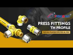Natural Brass Pex Press Crimp Fittings High Performance Alu Pex Press Fitting TH Type