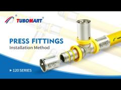 1/2 inch lekbestendige Pex Press Fittings Messing Pipe Press Fittings voor hygiënische apparatuur