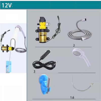China 12V 36W Electric Siphon Pump Car Washer handheld Faucet Kit Outdoor Bath Camping Shower Set for sale
