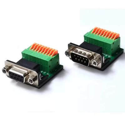 China Adaptador de série de Pin Female Male RS232 do sub 9 de DB9 D para parafusar a placa da fuga dos blocos de terminais sem tampa à venda