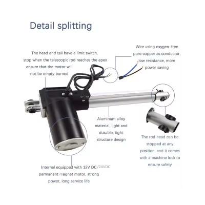 China 12V Linear Actuator 6000N 50mm150mm 200mm 300mm 400mm 500mm Stroke Linear Drive Electric Motor Linear Motor for sale