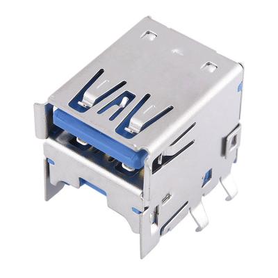 China Dual Port USB 3.0 Type A Type-C Female Socket Jack PCB Board Connector For Laptop Computer for sale