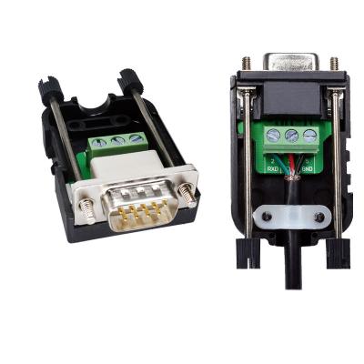 China D Sub DB9 ( 2 3 5) RS232 Serial Port Connectors to 3-pin Terminal Blocks Adapter for sale
