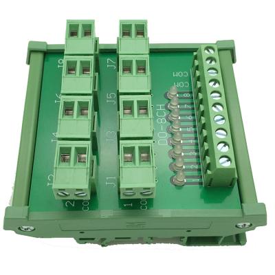 China Placa da fuga de 8 blocos de terminais do divisor da distribuição da fiação de módulo do I/O do PLC das maneiras à venda