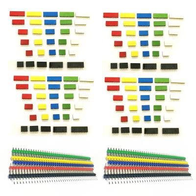 China 150pcs Colored 2.54mm Single Row Straight Pin Header X30 Female Socket X120 Gold Plated for sale