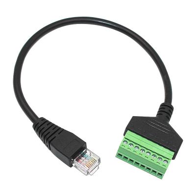 China Conector fêmea ou do homem RJ45 8P8C ao cabo 30cm de 8 Pin Screw Terminals Converter Adapter por muito tempo à venda