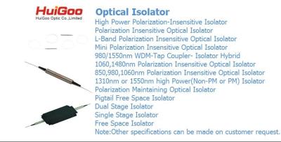 China In-Line Isolator optics isolator A grade 1310/1550 5.5x35 fiber optical passive component devices for sale