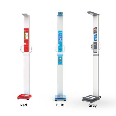 China AC100-220V Coin Operated Folding Height Weight BMI Scale Machine with Body Fat Analyzer for sale