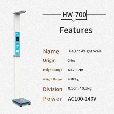 Cina Smart Electronic Height and Weight Scale per la misurazione accurata del grasso corporeo in clinica in vendita