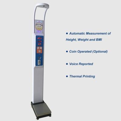 China AC100-240V Power Supply Weight Range 8-200kg BMI Medical Checkup Vending Scale Machine for sale