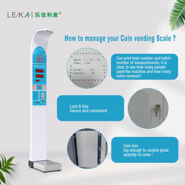 전원 공급 100-240V BMI 높이 측정 및 디지털 디스플레이와 함께 무게 척도