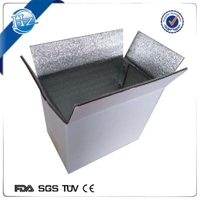 China Pakket voor voedselbezorging Koel geïsoleerde golfkarton Aluminiumfolie EPE schuimdoos Huizhou Te koop
