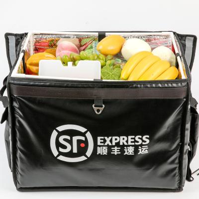 China Custom Logo 420D/PVC Takeaway Aluminium Pizza Bike Leakpoof Geïsoleerde Food Delivery Bag Te koop
