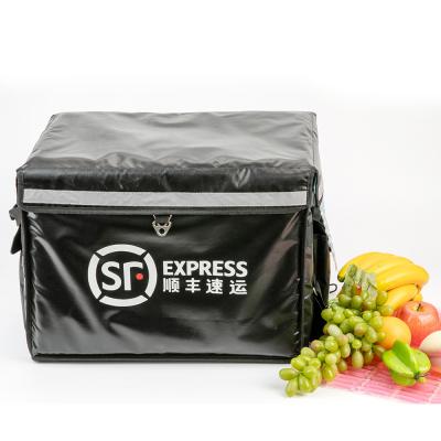 China Custom Logo 420D/PVC Takeaway Aluminium Pizza Bike Leakpoof Geïsoleerde Food Delivery Bag Te koop