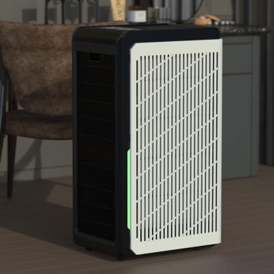 中国 LEDスクリーンの移動式App操作を用いる白くスマートなWifi Hepaの紫外線空気清浄器 販売のため