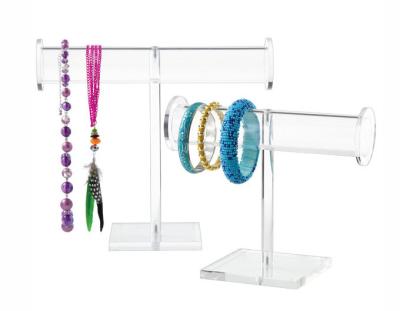 China T Bar Jewelry Display Stands Clear Acrylic Bracelet  Holder  Height 14", 12" for sale