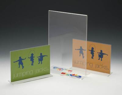 China Fashion Vertical A4 Size Clear Acrylic Stand Up Sign Holder Portrait 210mm * 297mm for sale