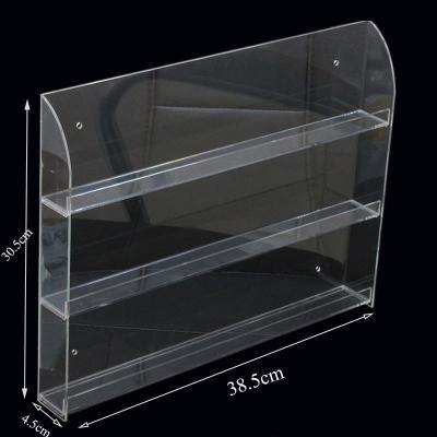 China Clear 3- Shelve Wall-Mounted Acrylic Nail Polish Display Rack Organizer for sale