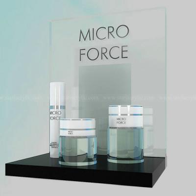China Upright Tabletop Acrylic Cosmetic Display Stand Holder Liquid Bottle Display for sale