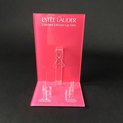 China Cosmetic Rack Acrylic Eye Shadow Display Stand Plexiglass Lucite Makeup Counter Mask Holder for sale