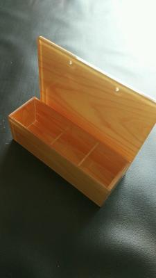 China Wall Mounted Wood Grain Plexi Sign Holder Acrylic Display Stand W/ 3 Boxes Plastic Document Holder for sale