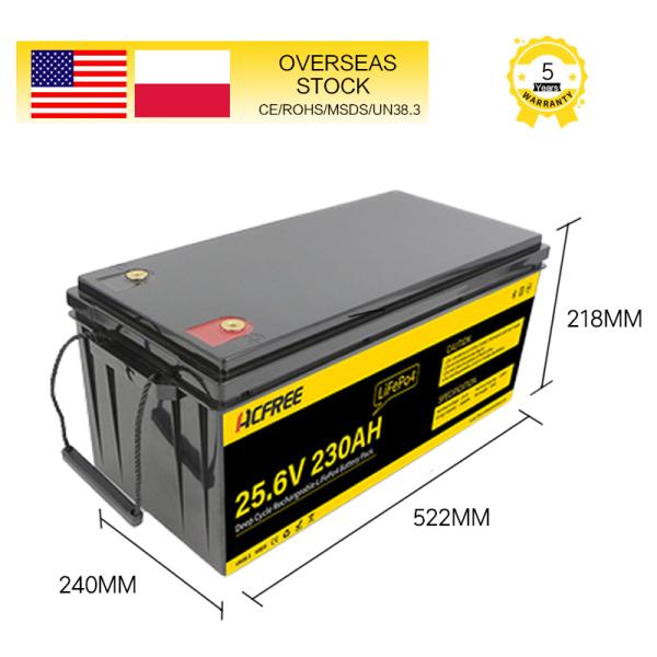 Quality AcFree 25.6V LiFepo4 Battery 4000 Cycles 230Ah Lithium Ion Battery for Energy Storage for sale