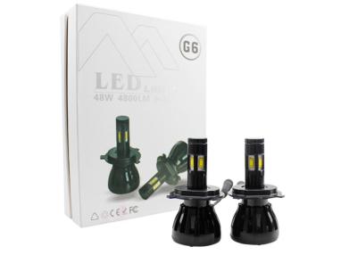 Cina Vita luminosa di CC 30000hrs dei fari 48W 4800LM 6000K 9-36V dell'automobile di G6 H4 LED in vendita