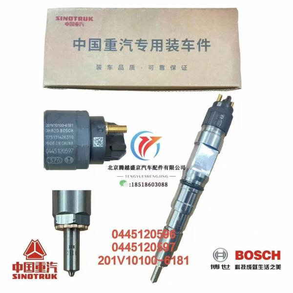 Quality Common Rail Diesel Fuel Injector 0445120596 0445120597 201V10100‑6181 For Sinotruk Howo Heavy‑Duty Truck Diesel Engine Injector for sale