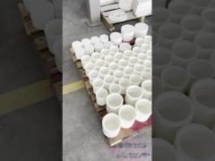 Smallatura di precisione con un barattolo da mulino a sfere da 64 mm e un coperchio per barattolo