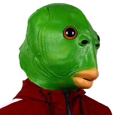 Cina La maschera unisex divertente della testa di Halloween, costume verde del pesce maschera per l'accessorio di cosplay in vendita