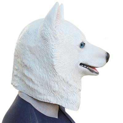 Cina Siberiano bianco Husky Dog Mask Funny Lovely della maschera capa del costume del lattice in vendita