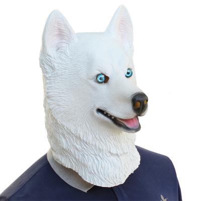 Cina Siberiano bianco Husky Dog Mask Funny Lovely della maschera capa del costume del lattice in vendita