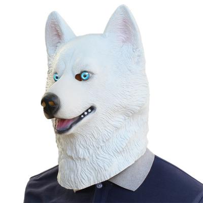 Cina Siberiano bianco Husky Dog Mask Funny Lovely della maschera capa del costume del lattice in vendita