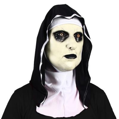 Cina Sorella unisex adulta Latex Mask Black Ans White With Headscarf della suora del fantasma in vendita