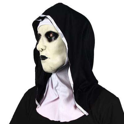 Cina Sorella unisex adulta Latex Mask Black Ans White With Headscarf della suora del fantasma in vendita