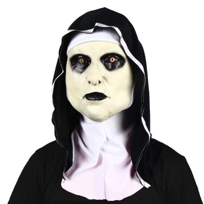 Cina Sorella unisex adulta Latex Mask Black Ans White With Headscarf della suora del fantasma in vendita