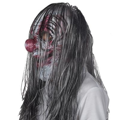 Cina Costume diabolico del burlone di Ghost Head Mask del pagliaccio di orrore sinistro con Grey Hair in vendita