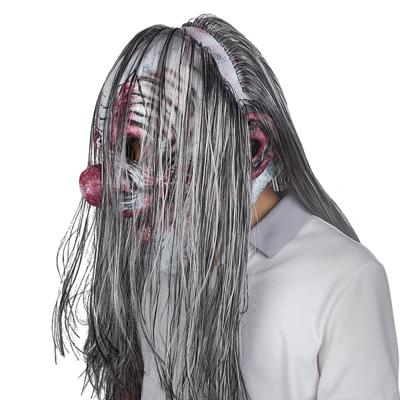 Cina Costume diabolico del burlone di Ghost Head Mask del pagliaccio di orrore sinistro con Grey Hair in vendita