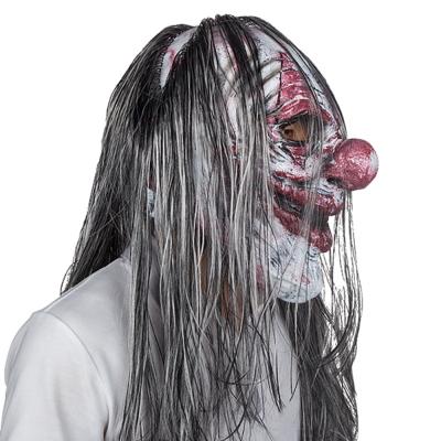 Cina Costume diabolico del burlone di Ghost Head Mask del pagliaccio di orrore sinistro con Grey Hair in vendita