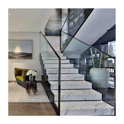 China 18mm aluminium u base glass ballustrading deck railing and stairs Te koop