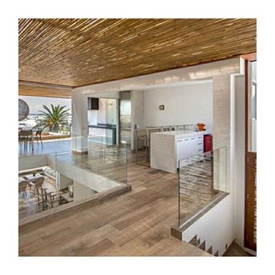 Cina Brushed stainless steel shoe base glass panel deck railing system build a patio privacy wall in vendita