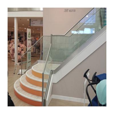 Китай Glass railing base shoe steel glass clamps black stair railing outdoor продается