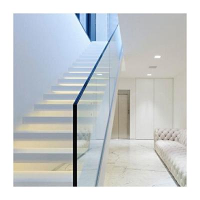 China Ss shoe base glass banisters uk railings for stairs outside Te koop